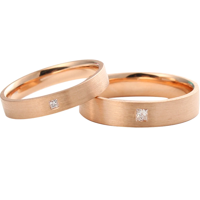 Wholesale Lab Grown Diamond Wedding Rings Couple Set Pure Gold 18k ...