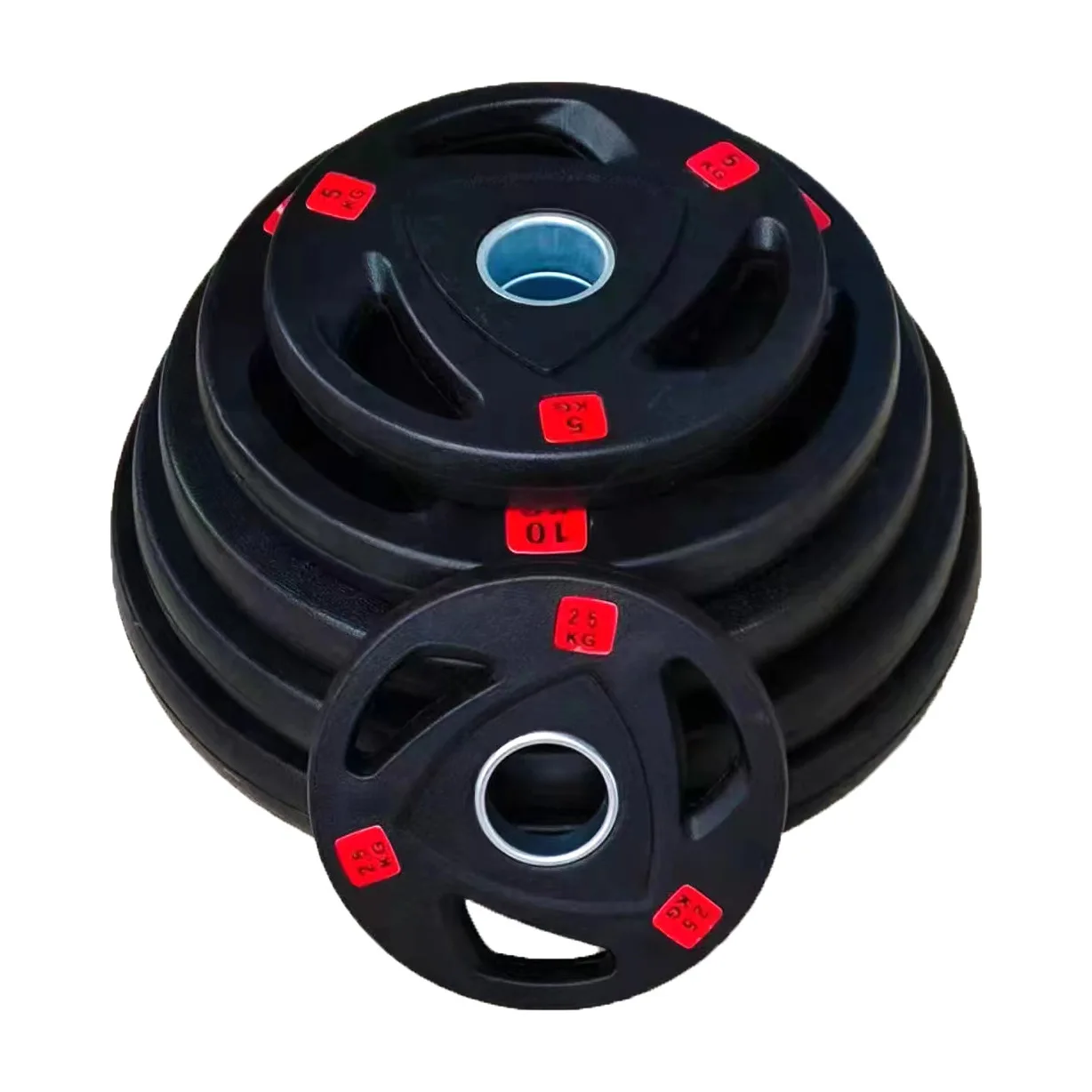 Wholesale Three-Hole Rubber-Coated Barbell Piece Large-Hole Hand-Held ...