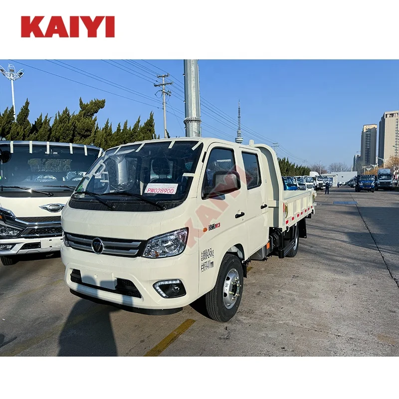 China Double Cabin Light Truck 1t Gasoline Engine Cargo Truck Box Truck ...