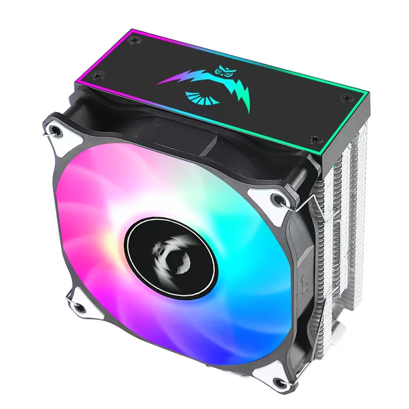 Desktop Computer Cpu Cooler 120mm Fan 4 Heat Copper Pipes Quiet ...