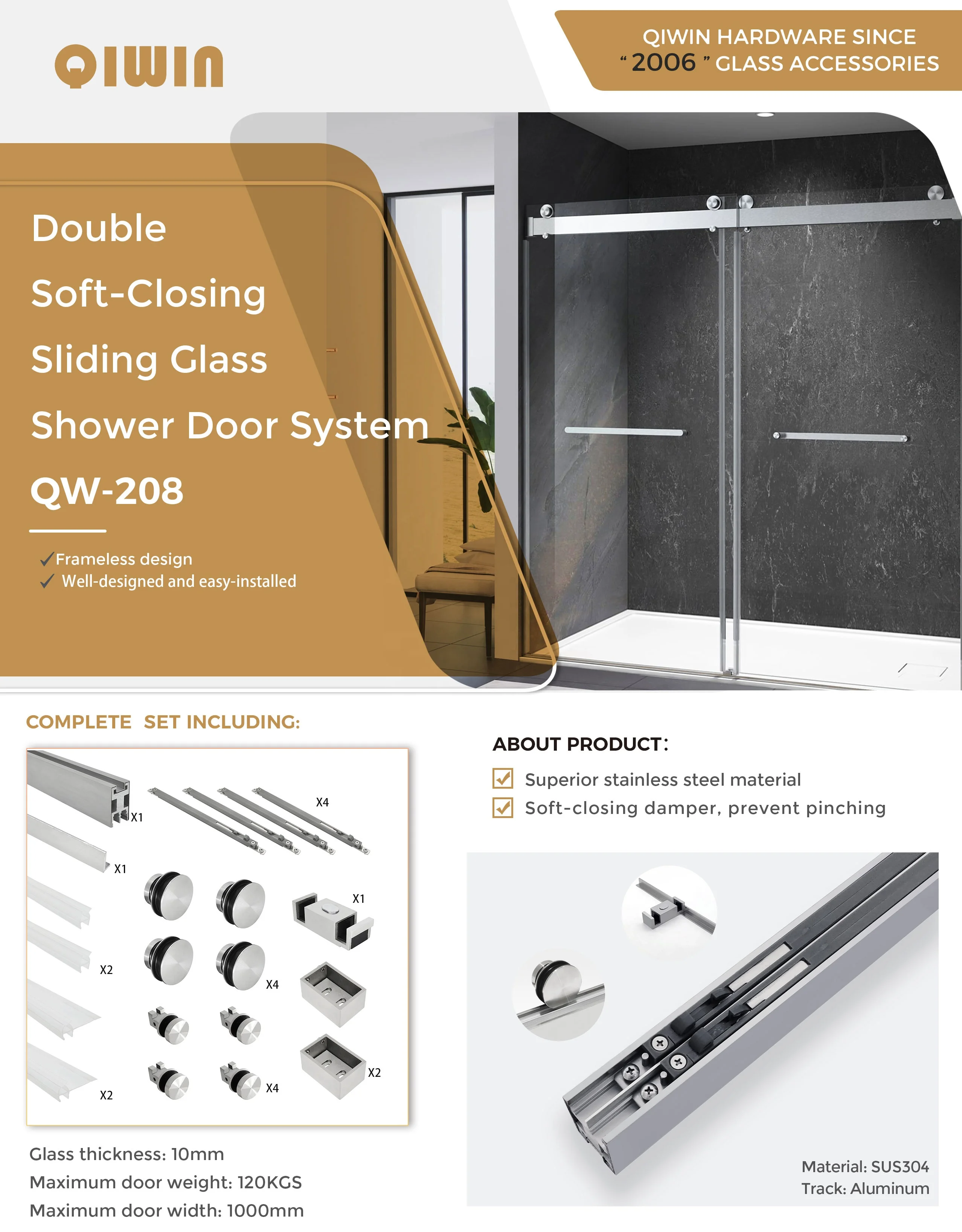 Crl Cambridge Series Two Door Bypass Sliding Shower Door With Soft Closing Function - Buy ...