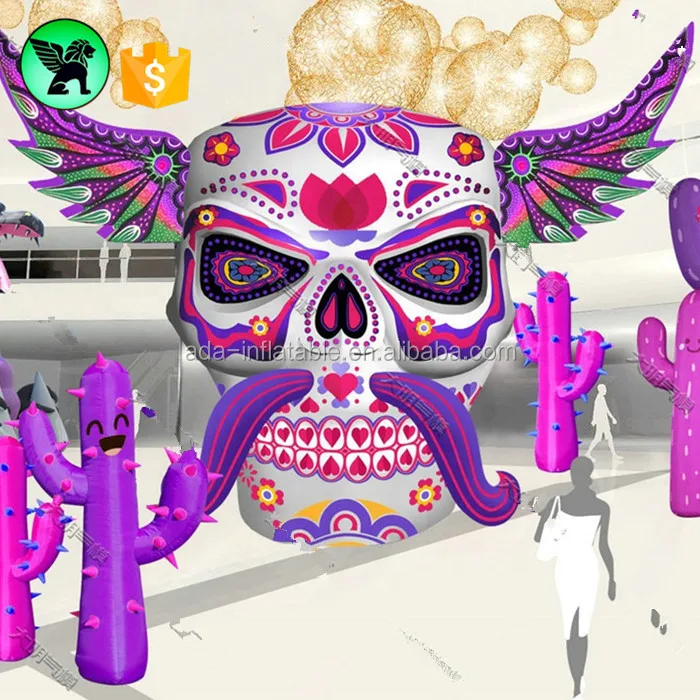 16ft Halloween Skull Inflatable - Customized Advertising