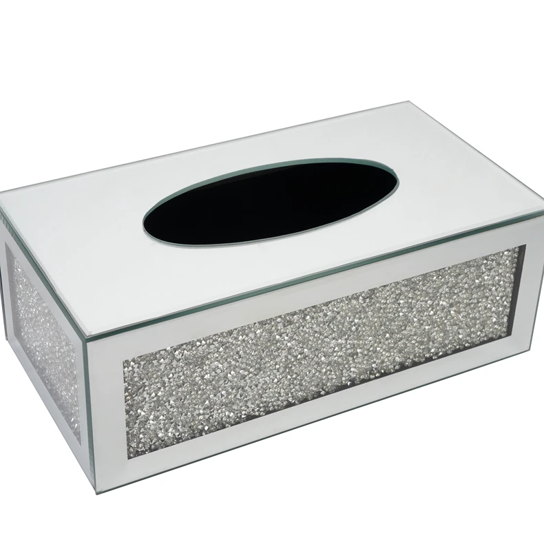 Crushed Diamond Mirror Silver Luxury Unique Crushed Diamond Rectangular ...