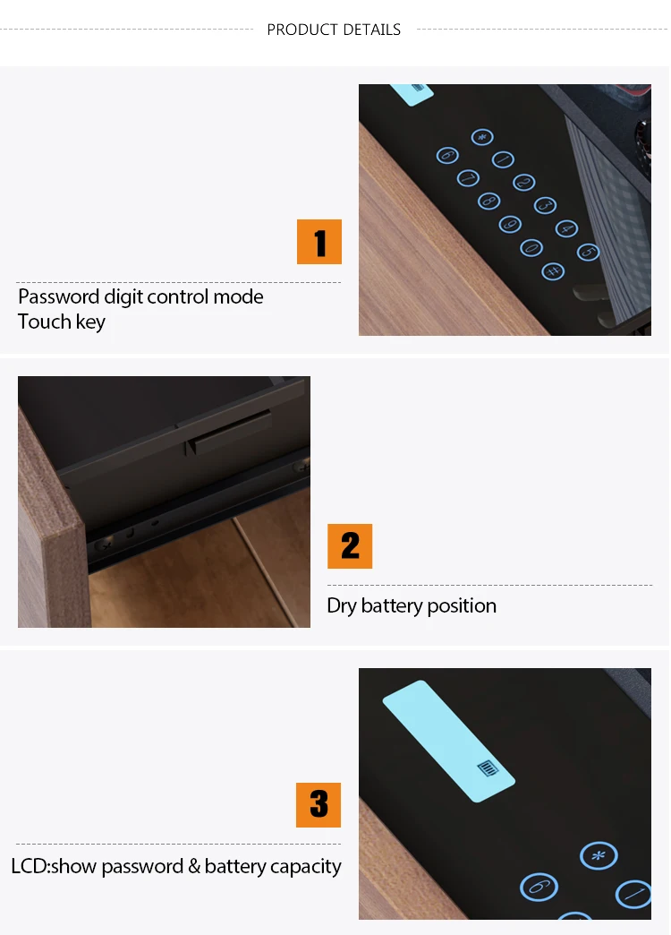 Security Confidential Box-LCD Touch LCD display Password Unlocking ...