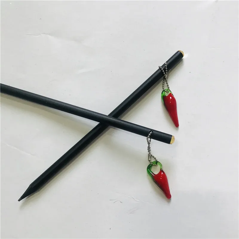 Special Black Pencil with Chili Peppers Hanging Drop