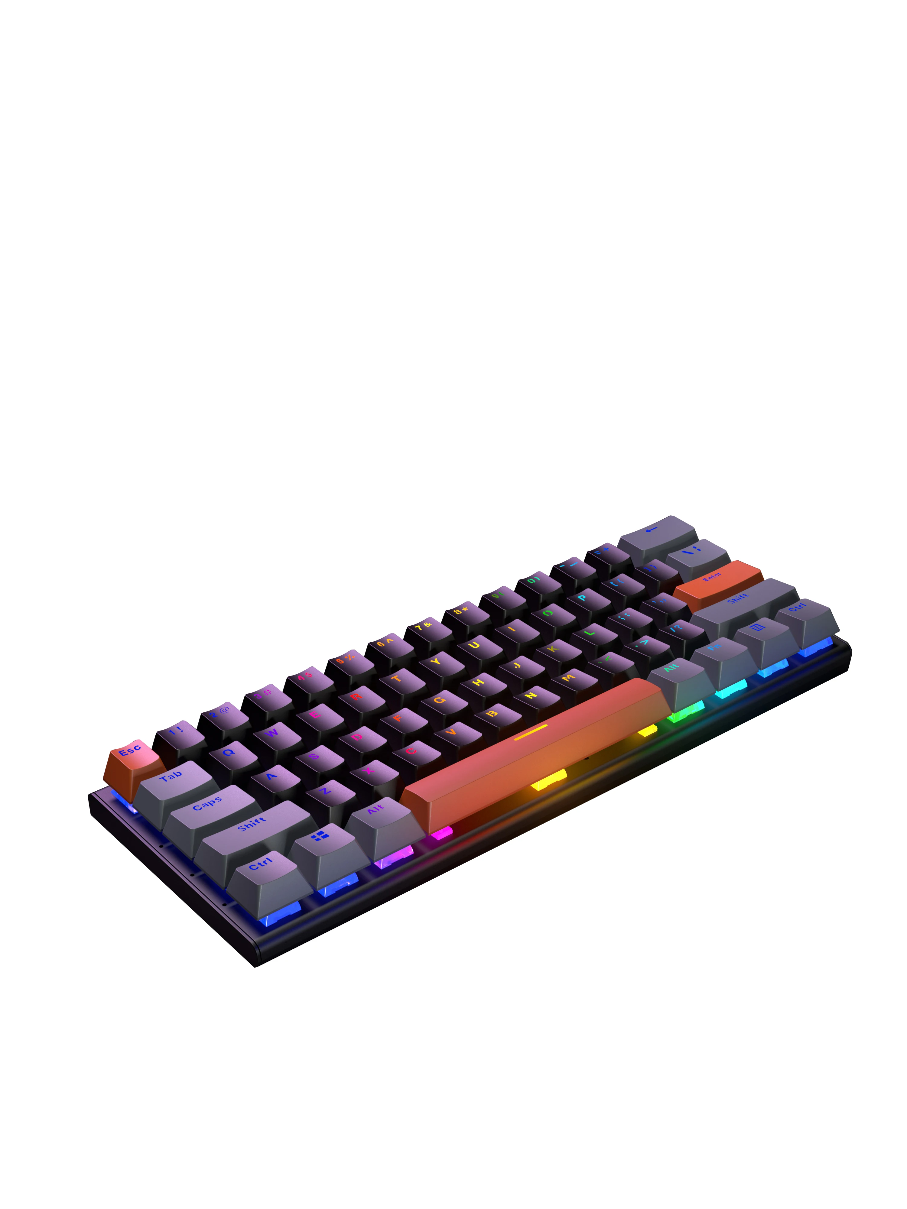 New Design RGB High-Keyboard Gamer Teclado Mini 60% Backlit Wired ...