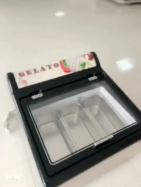 Countertop 3pans Italian Ice Cream Gelato Fridge Display Case - Buy ...