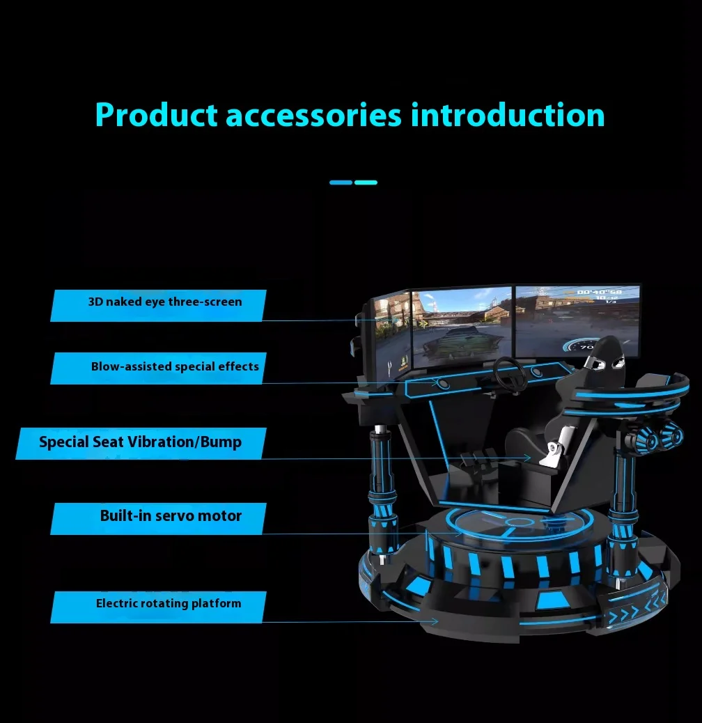 3D Virtual Reality Racing Simulator - Six-Axis Dynamic Traffic