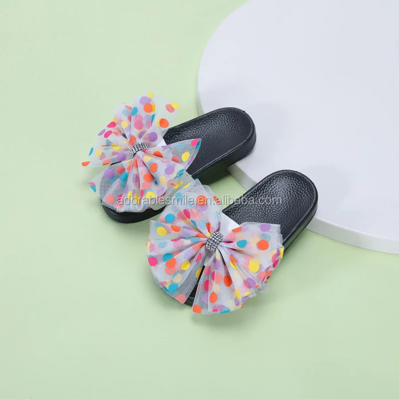 Polka Dot Bow Baby Slippers Fancy Girl Summer Slide Slipper For Baby ...