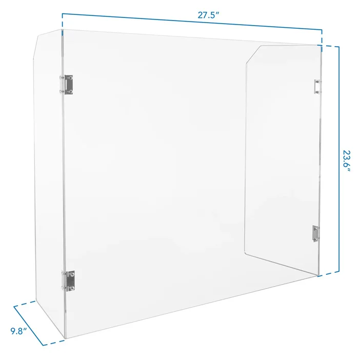 3 Side Acrylic Enclosed Sneeze Guard Desktop Acrylic Sneeze Guard ...