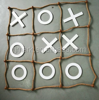 Funny Giant Wooden Tic Tac Toe Game Pieces Garden Tic Tac Toe With Rope ...