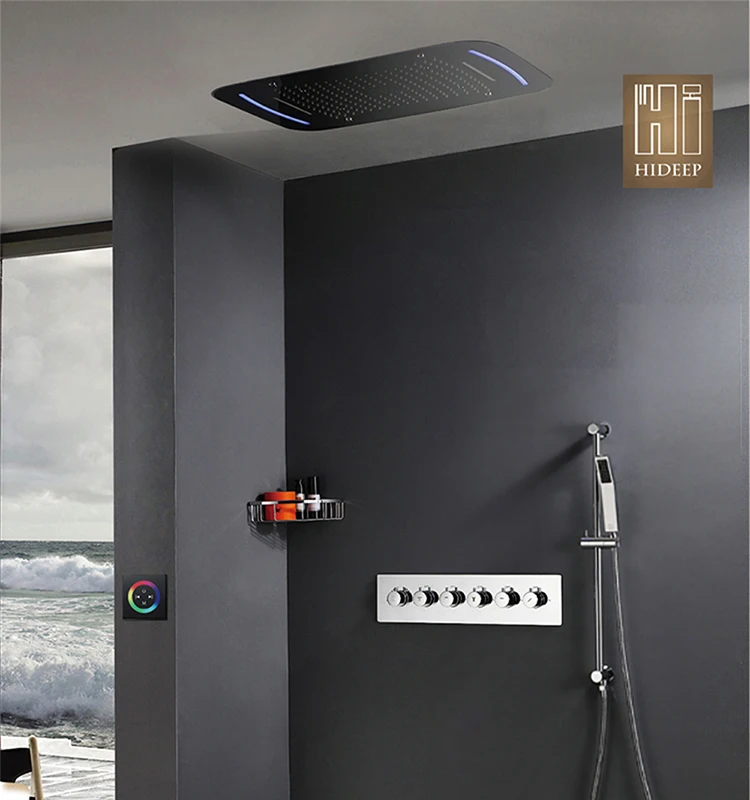 Bathroom Thermostatic Concealed LED Shower Faucet Mixer