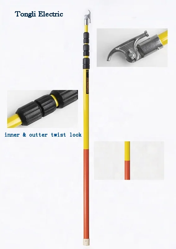 8m Fiberglass Sticks High Voltage Telescopic Hot Stick High Repuchase ...