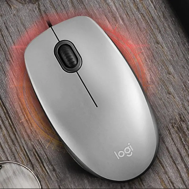 Logitech M111 Wired Mute Mouse 1000dpi 3 Bottoms Gaming Mice Cursor ...