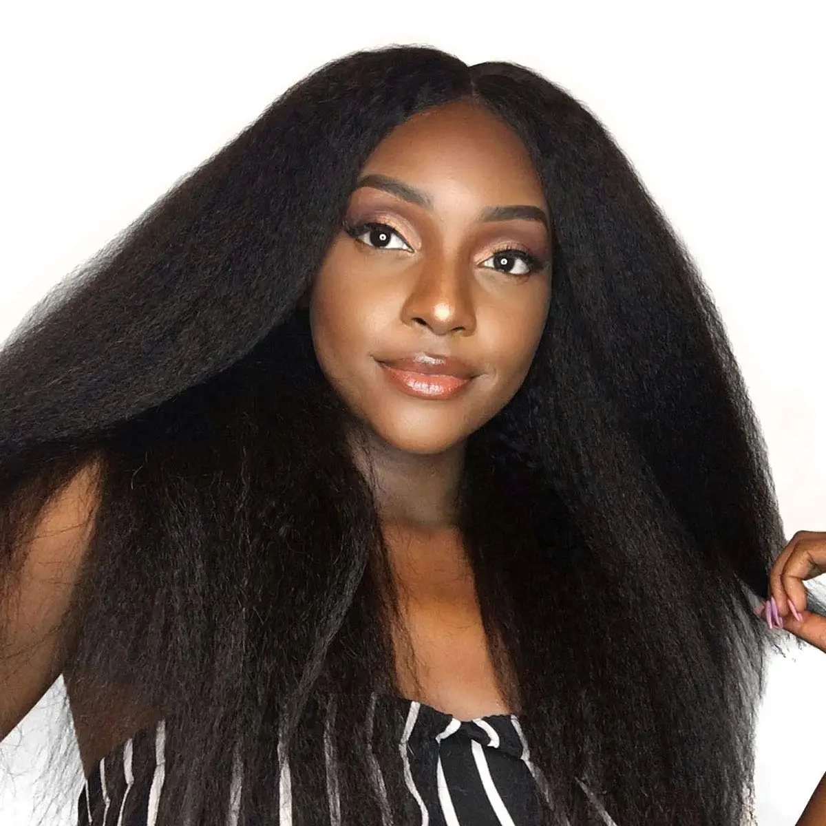 Customized Virgin Brazilian Yaki Hair 3 Bundles Kinky Straight Hair ...