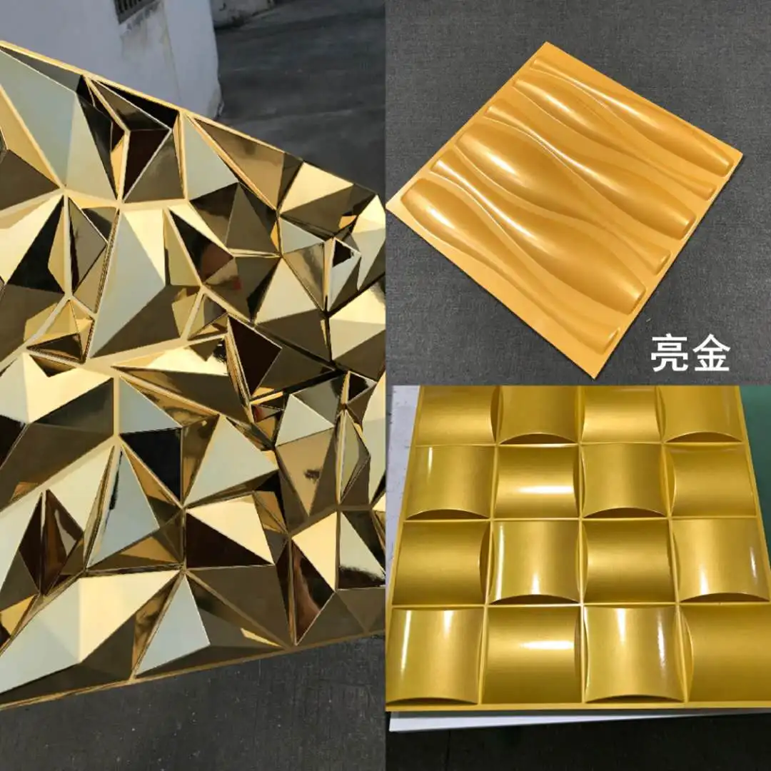 Golden Mirror Pvc 3d Decorative Wall Panels For Home Decoration - Buy ...