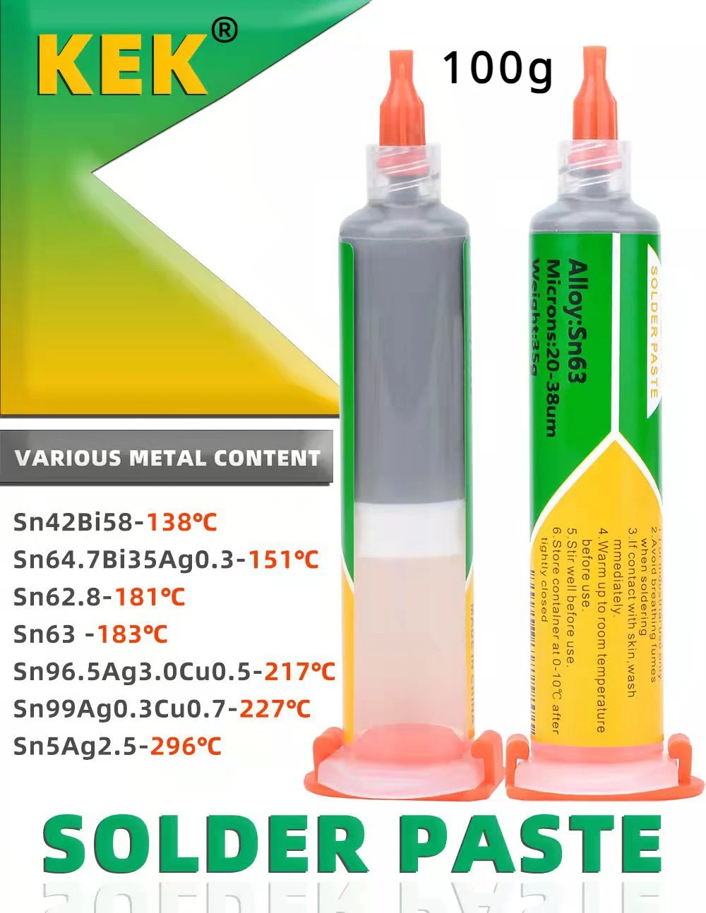 100g Maintenance Type Solder Paste Syringe Type Low Temperature Medium ...