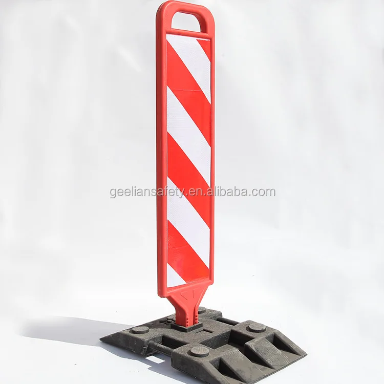 Heavy-Duty Reflective Chevron Sign Panel with Base Lane Delineator ...