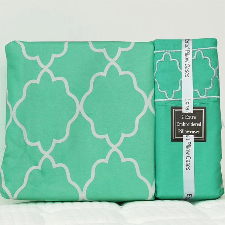 100% Polyester Microfiber Sheet Set 6pcs Queen Size Disperse Printing ...