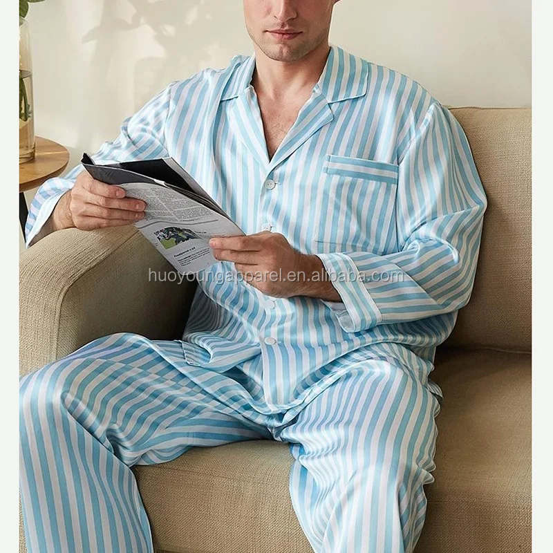 Sublimation Print Stripe Bottoms Up Home Lounge Night Sleeping Wear Set ...