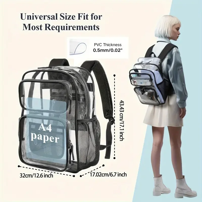 Custom PVC Transparent Backpack With Logo Wholesale Large Capacity ...