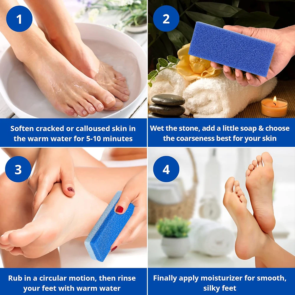 Foot Care Pumice Stone for Feet 2in1 Double Sided Foot Pumice Stone ...