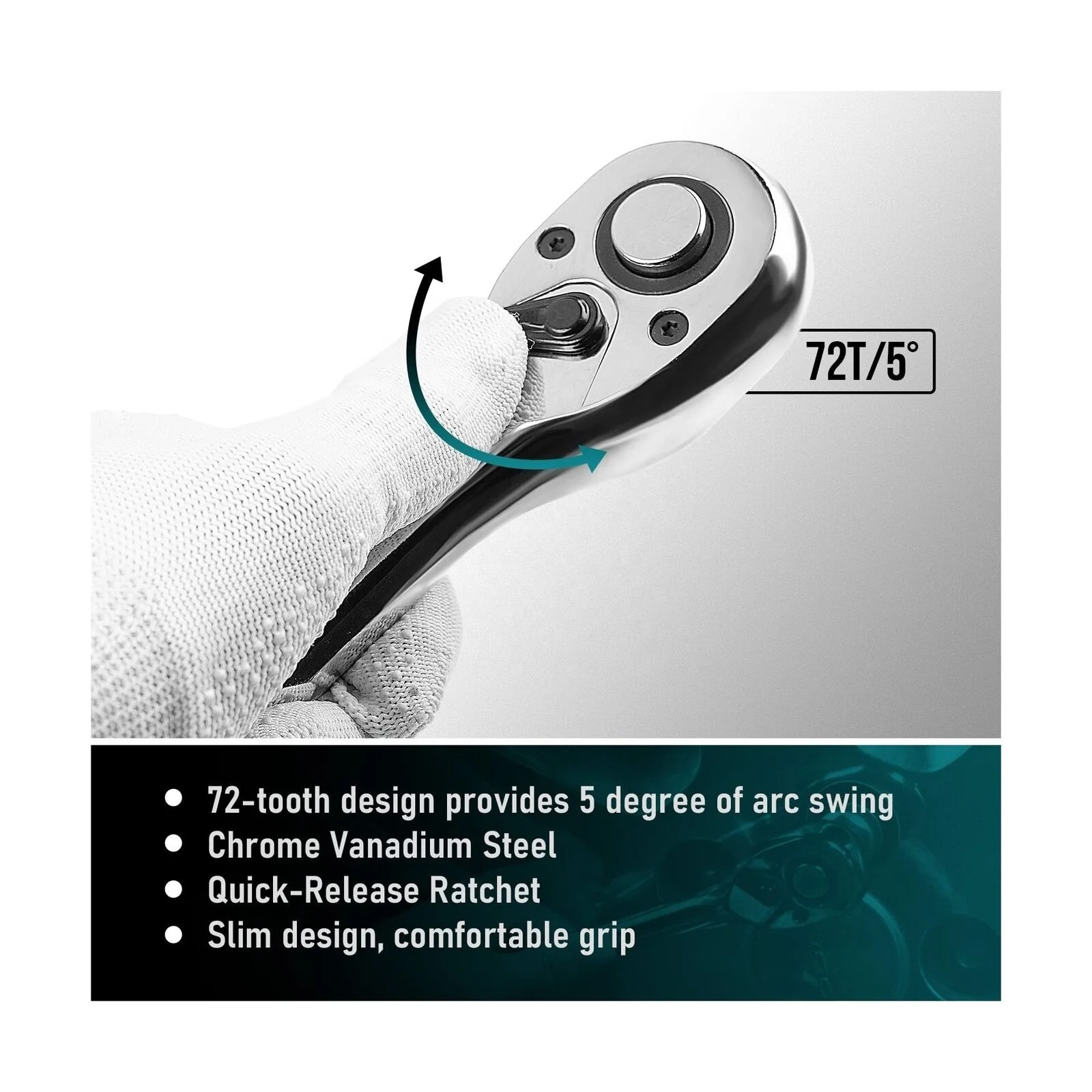 Quick-release Ratchet Wrench Set,1/4'',3/8'',1/2''drive Ratchet ...