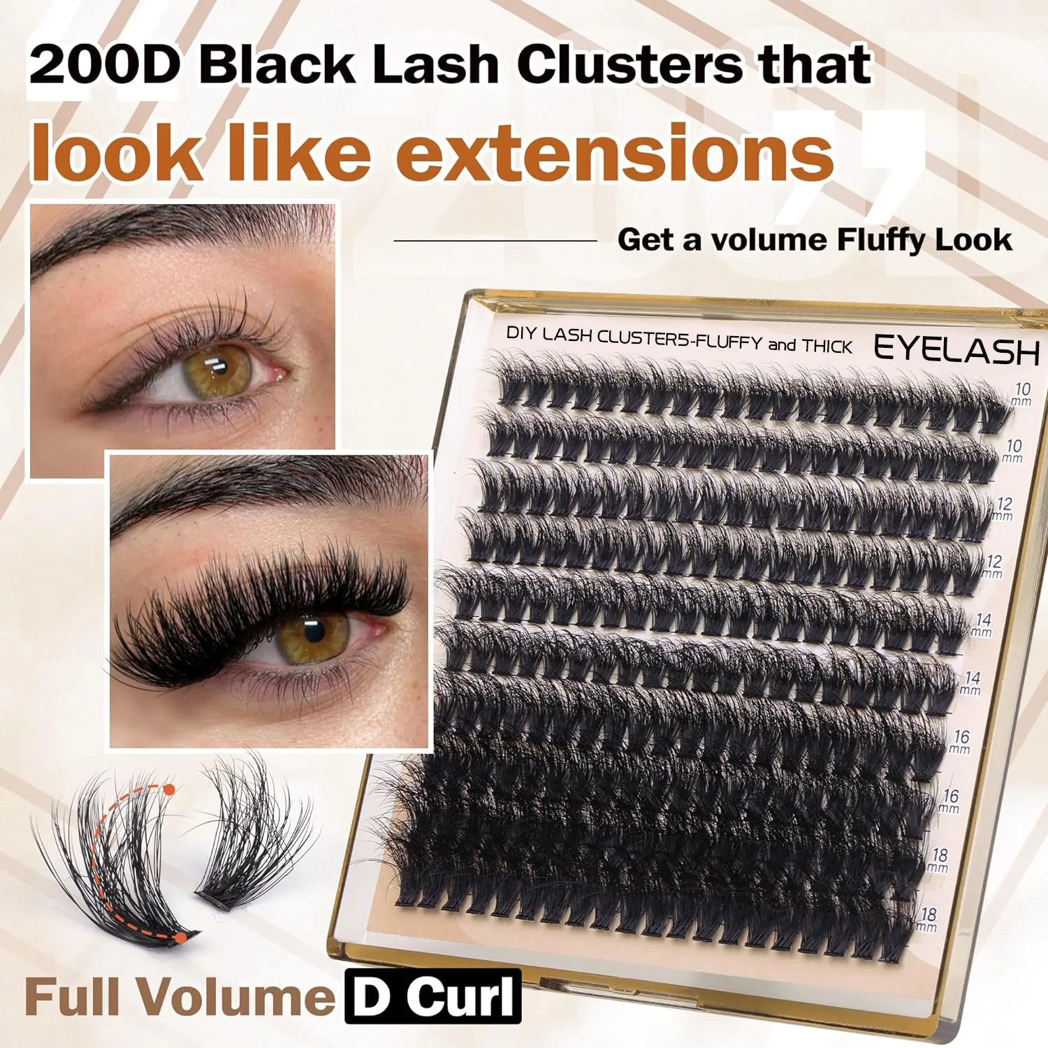 Wholesale 200D Cluster Eyelashes - Fluffy & Hand Made
