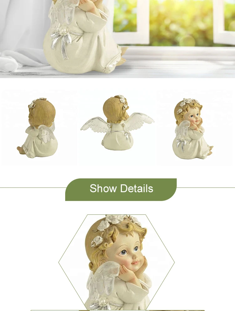 Hotsale Resin Small Angel Baby Wings Sitting Angel Figurines For Baby ...