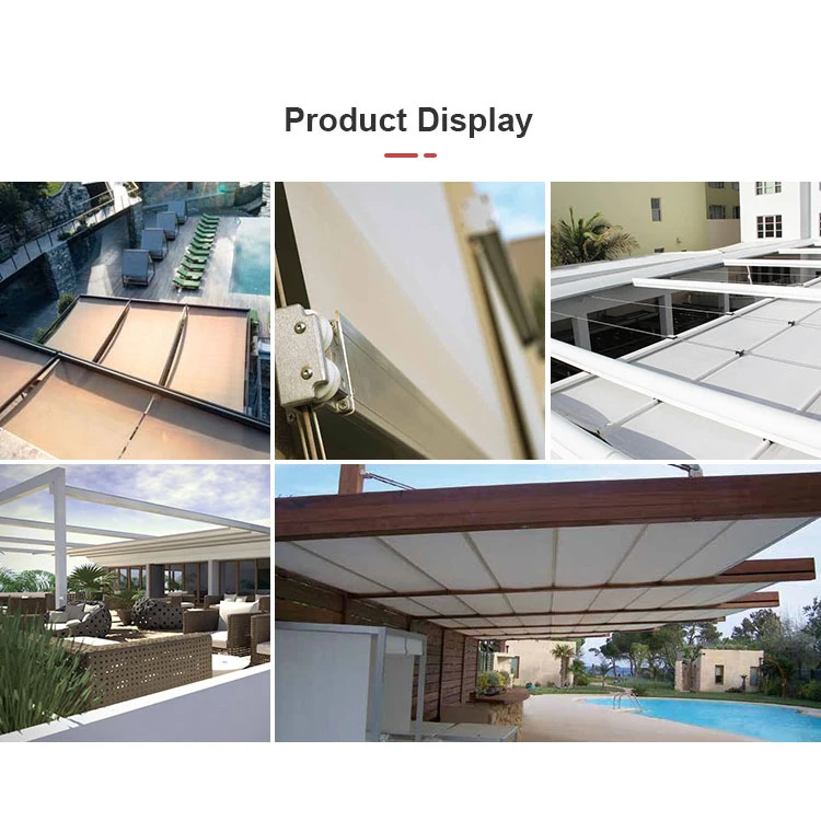 PVC Retractable Folding Pergola Roof System for Gardens