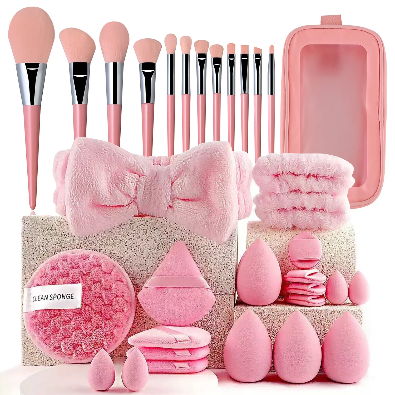 Wholesale Complete Makeup Kit 34/36/37-Piece Beauty Tool Wooden Handle ...