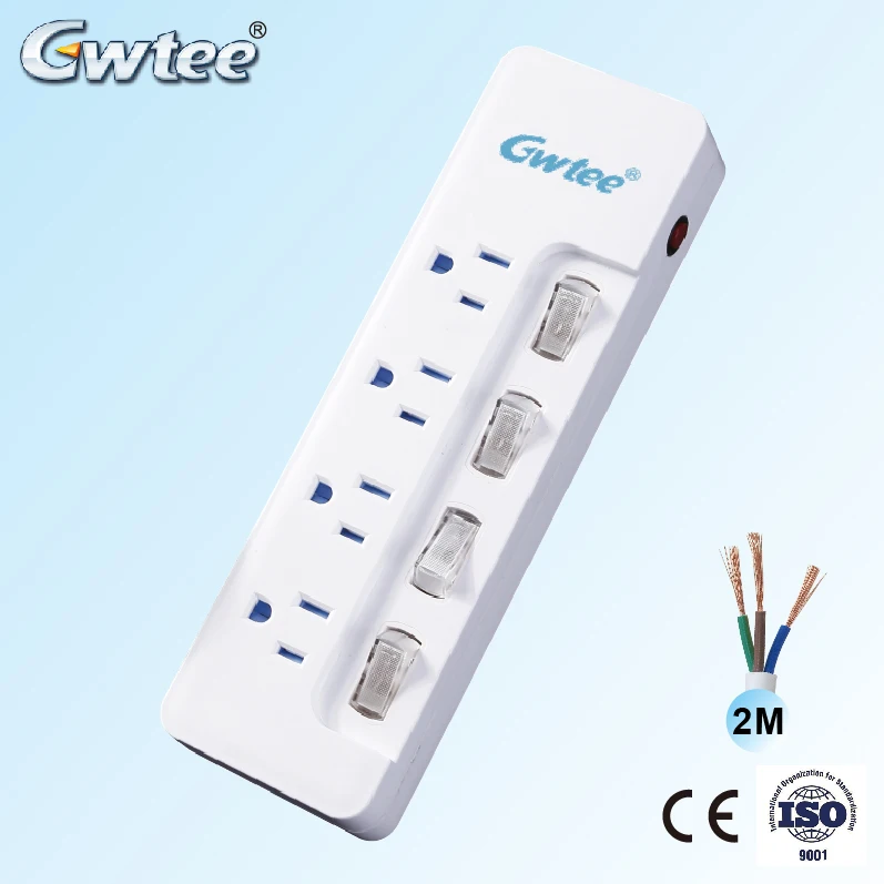 Ciabatta Da Scrivania - Single Switch 4 Outlets Power Strip