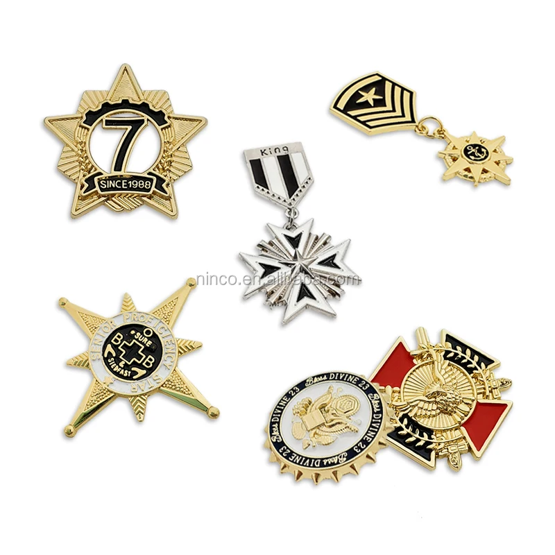 Custom metal Logo Polic Badges Army uniform Emblems for Hat cap Cockade ...