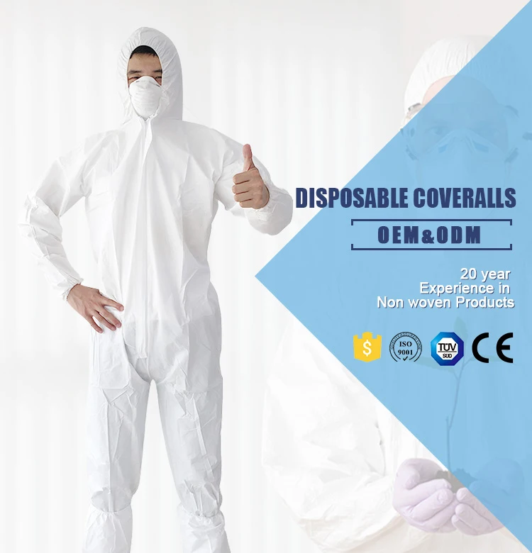 Ppe Coverall Working Uniform Chemical Protection Coverall With Hood ...
