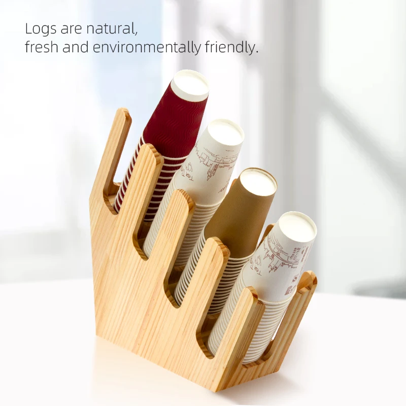 Wholesale 4 Compartment Upright Paper Cup & Lid Holder Acrylic Coffee ...
