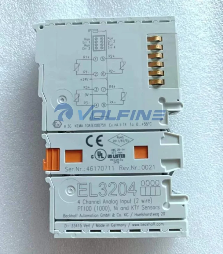 Original New Beckhoff Ethercat Terminal 4-channel Analog Input Temperature Rtd (pt100) 16 Bit ...