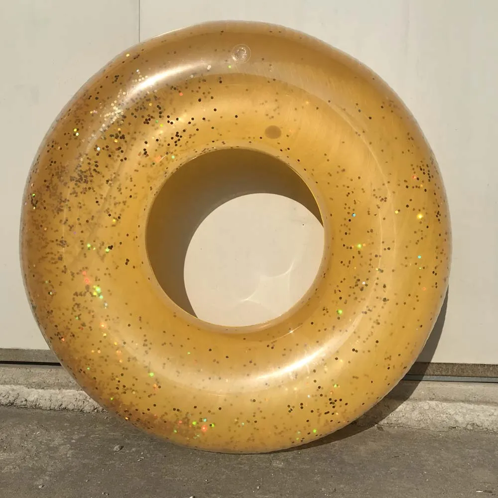 Clear Round Star Inflatable Glitter Pool Float Swimming Ring - Buy Star ...