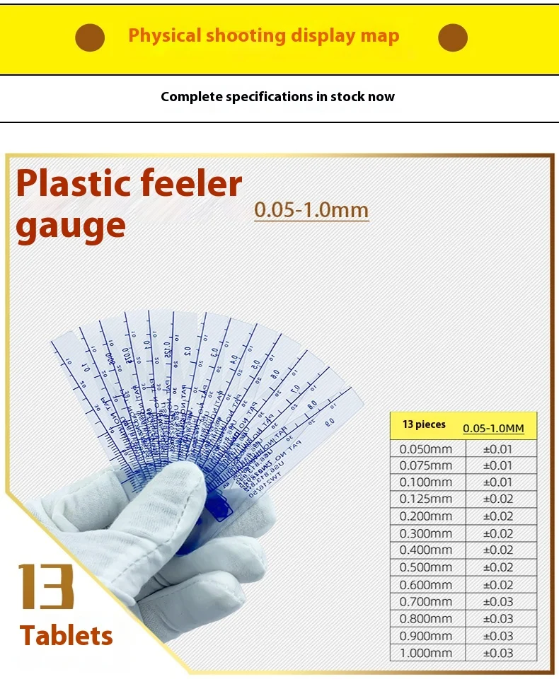 Digital Plastic Feeler Gauge Spacer 0.02-1.0mm and 0.05-1.5mm Ranges ...
