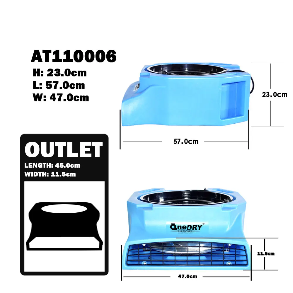 1/2hp Etl High Cfm Pancake Low Profile Air Mover Floor Carpet Dryer ...