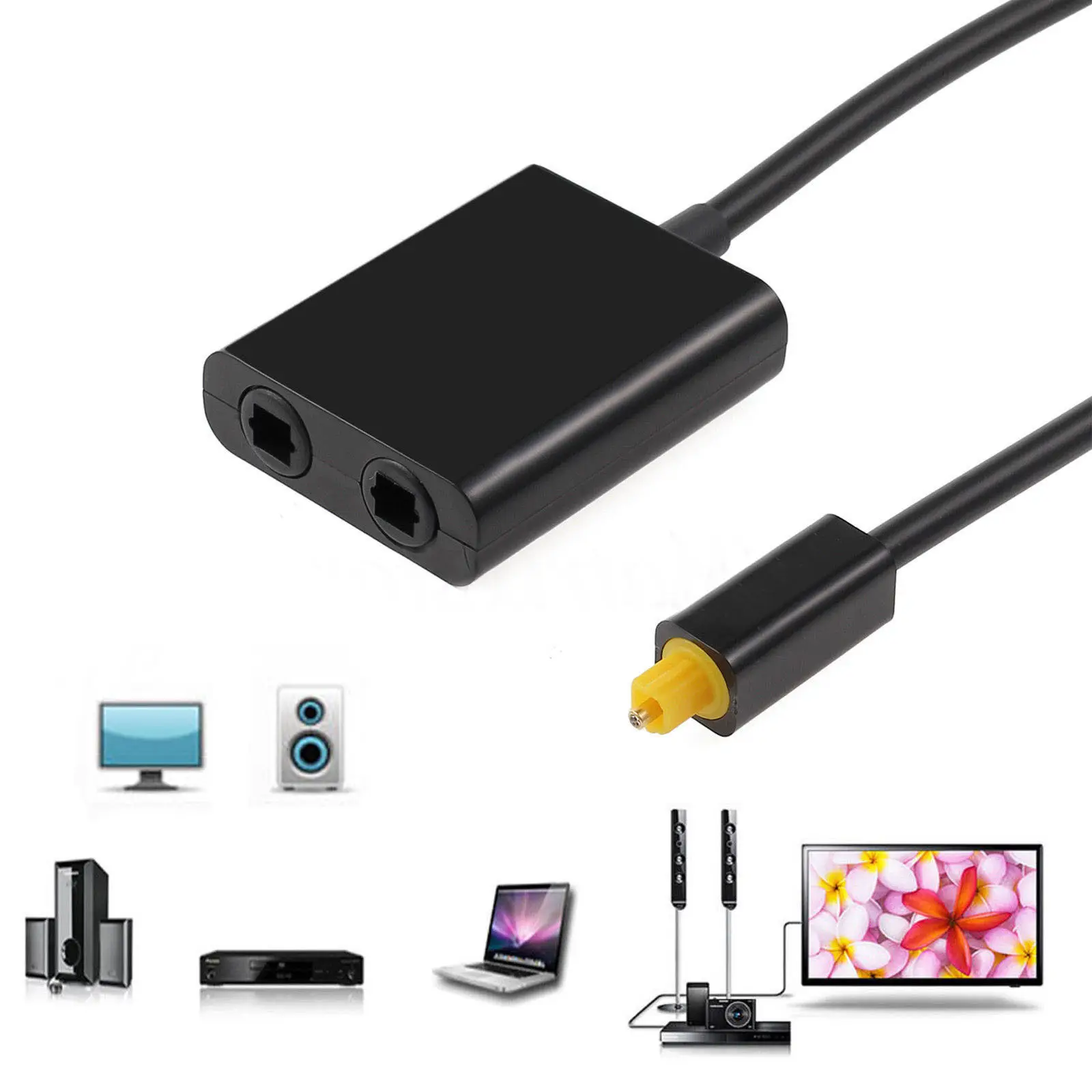 Adaptador Gy02 1 Entrada 2 Salida Puerto Dual Toslink Una División En ...