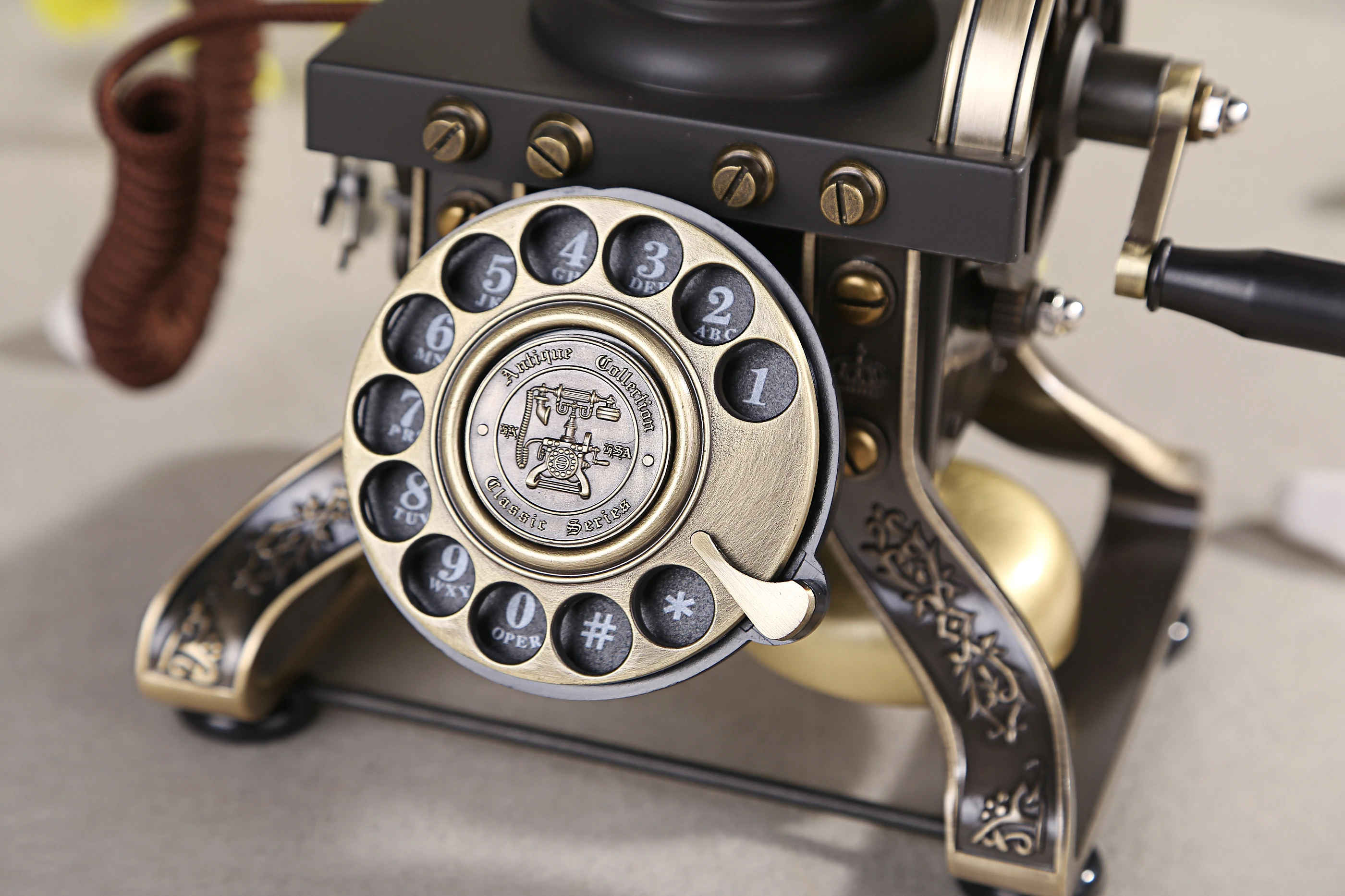 Antique Telephone Eiffel Tower 1892 Rotary Dial Phone