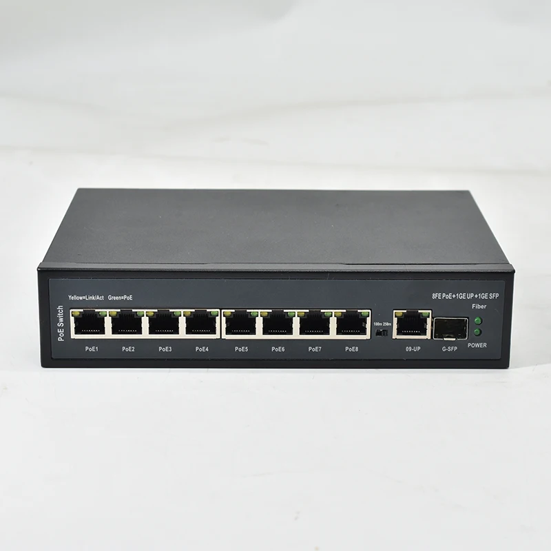 Poe Switch 10/100mbps 8 Ports Ethernet Poe Switch With Sfp Fiber Port Support Vlan For Ip Camera ...