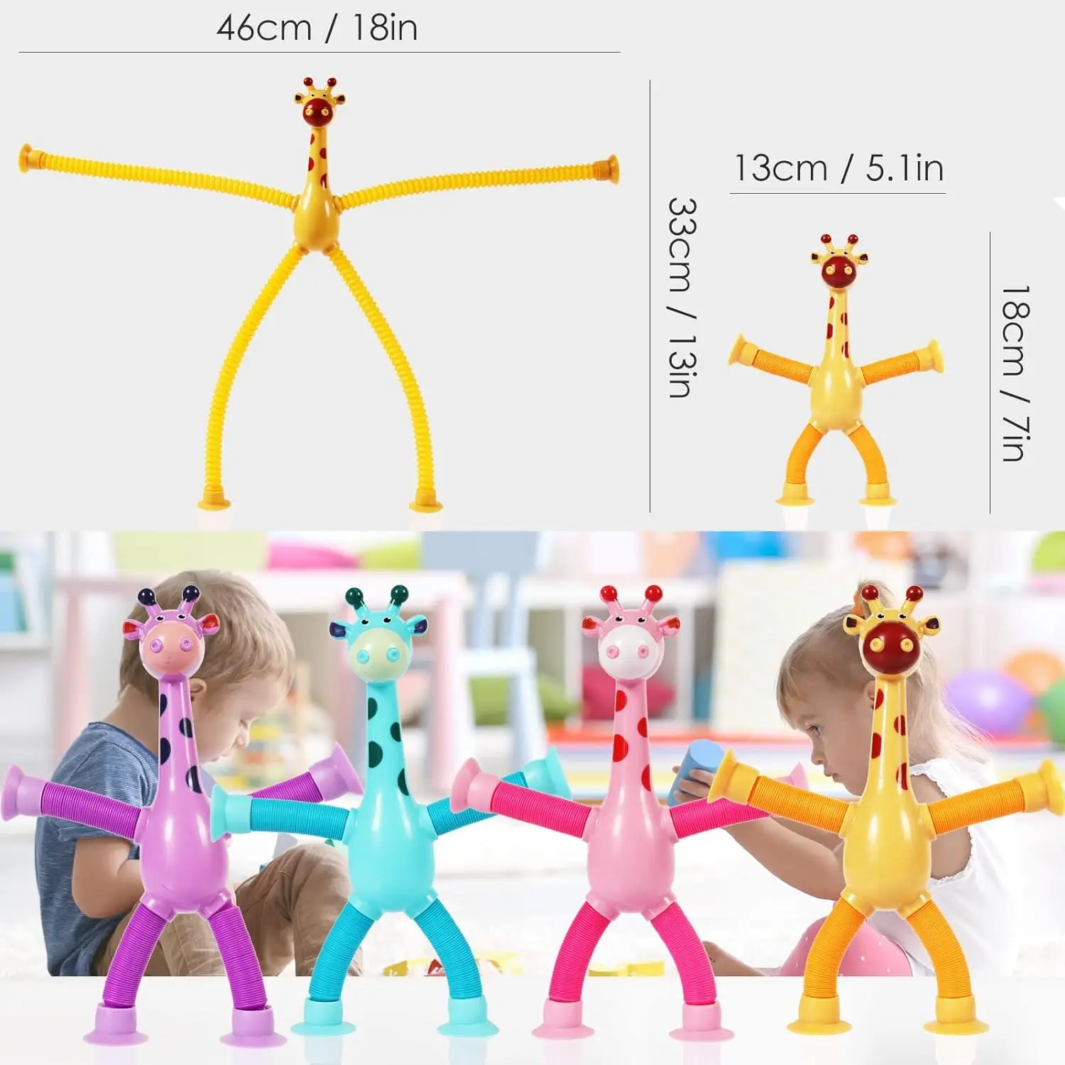 Telescopic Suction Cup Giraffe Toy, Giraffe Telescopic Tube, Unique ...