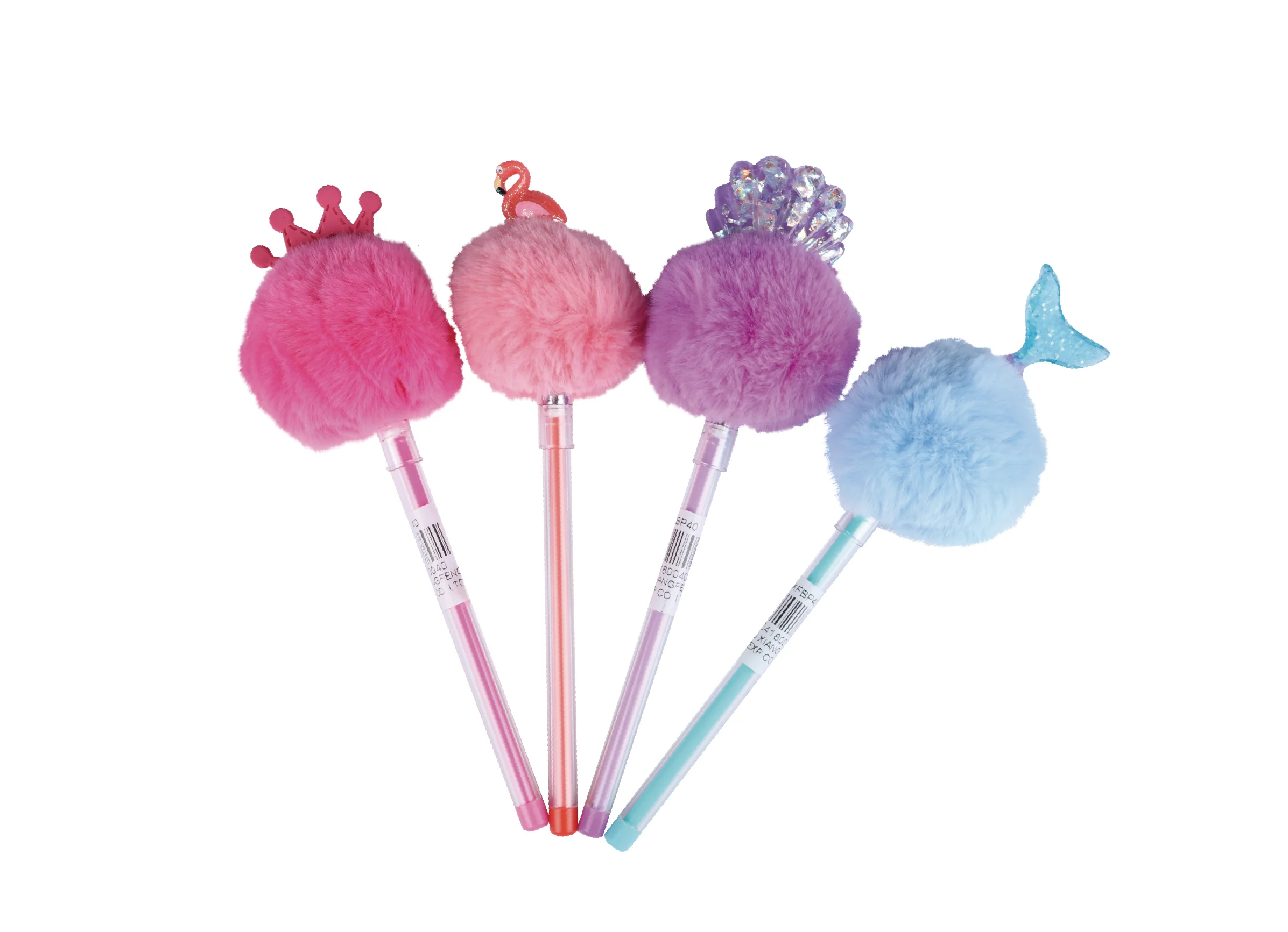 Novelty Plush Fuzzy Fancy Pom Pom Pen Promotion Gift Pens Cute Cartoon ...