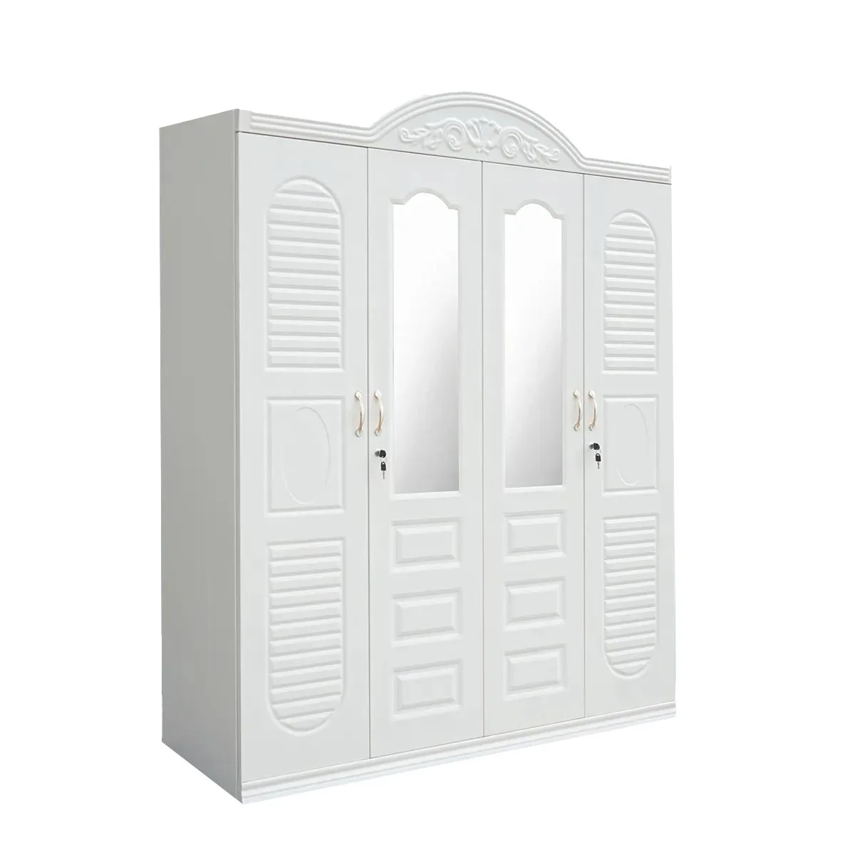 4-Door Steel Almirah Design for Bedroom - Modern Metal Wardrobe Locker ...