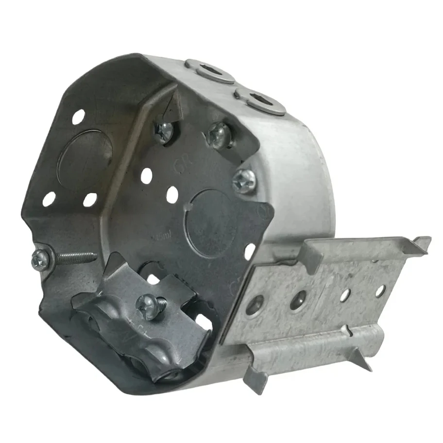 4 Inch Galvanized Steel Ceiling Octagon Box 1-1/2\" Deep Electric Metal ...