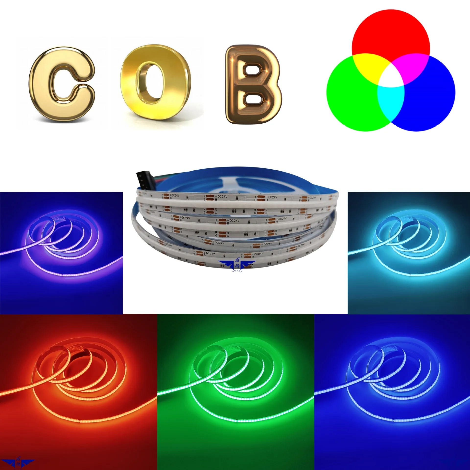 COB RGB LED Strip COB 12V RGB 24V LED Flexible COB Light Bar No Dark ...