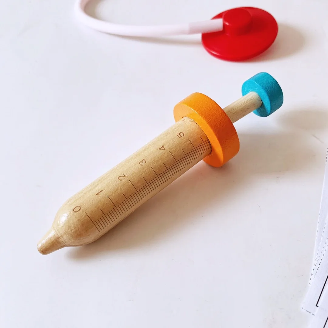 Hot Selling Kids Pretend Play Doctor Set Toy Wooden Nurse Injection ...