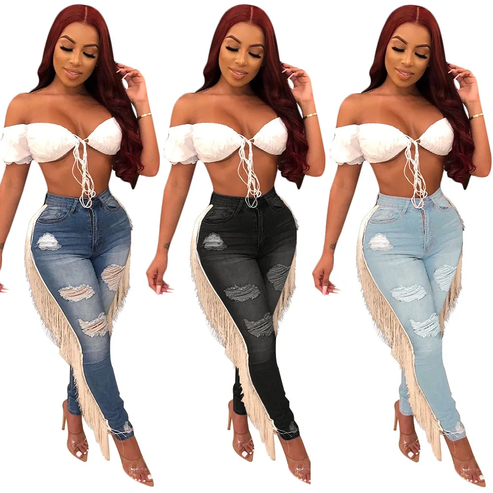 Wholesale 2019 Women Plus Size Jeans Denim Pant Ladies Skinny High