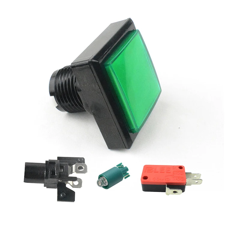 12 Volt Push Touch Button Switch Rectangle LED Arcade Buttons